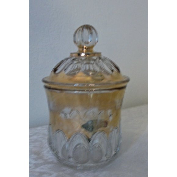 Source Unknown | Art | Gold Clear Covered Glass Container 5at The ...